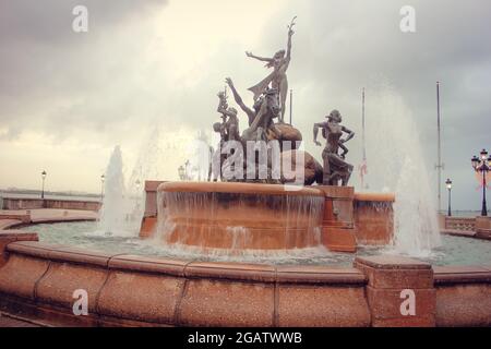 Raices Fountain along Paseo de la Princesa in San Juan, Puerto Rico ...