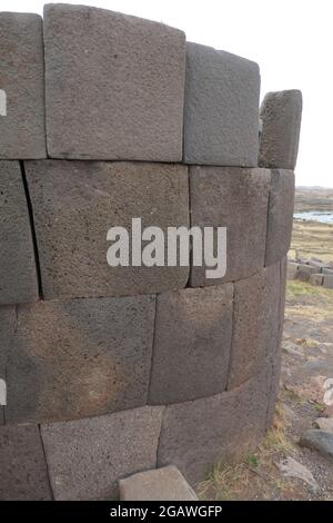 Inca cemetery Puno near shores of Lake Titicaca pre Inca village Peru ...
