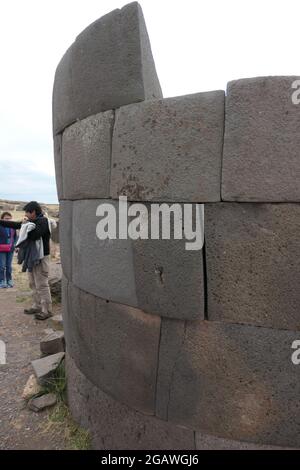 Inca cemetery Puno near shores of Lake Titicaca pre Inca village Peru ...