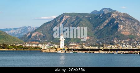 Sea port and mountains in Alanya, Turkey Stock Photo - Alamy