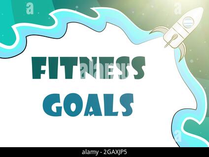Text sign showing Fitness Goals. Business idea Loose fat Build muscle ...