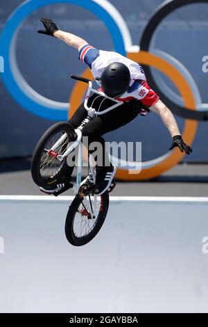August 1, 2021: DECLAN BROOKS (GBR) competes in the Cycling BMX Racing ...