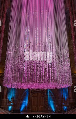 Peter Walker peace doves light installation Liverpool Cathedral Stock ...