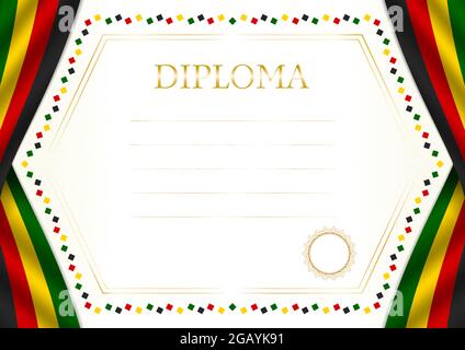 Horizontal frame and border with Zimbabwe flag, template elements for ...