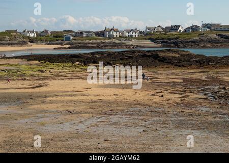 View of beach at Trearddur Bay on Anglesey Stock Photo - Alamy