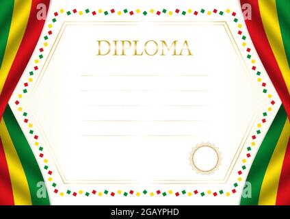 Horizontal frame and border with Ethiopia flag, template elements for ...