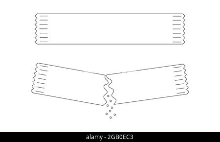 Sachets with sugar or salt whole and poured. Packets with soluble ...