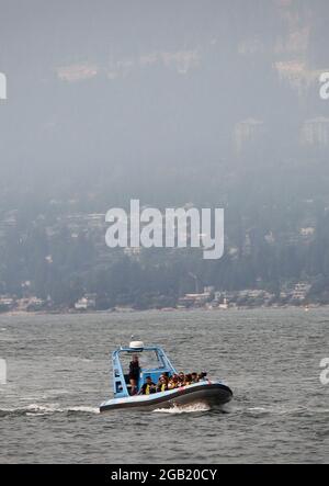 Vancouver, Canada. 1st Aug, 2021. Wildfire smoke shrouds Vancouver ...