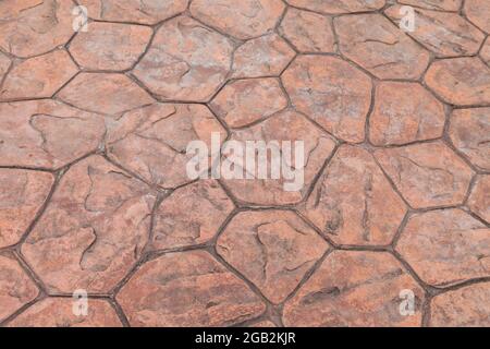 Orange concrete pavement stone texture on the floor Stock Photo - Alamy