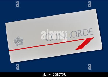 Concorde in flight, British Airways Stock Photo - Alamy