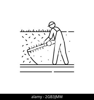Hedging olor line icon. Garden service. Pictogram for web page, mobile ...
