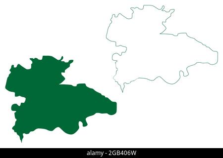 Nagarkurnool district (Telangana State, Republic of India) map vector ...