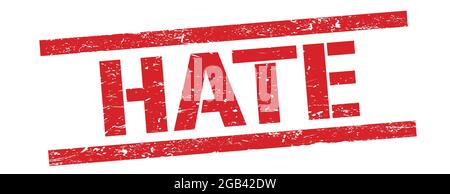 HATE red grungy rectangle stamp sign Stock Photo - Alamy