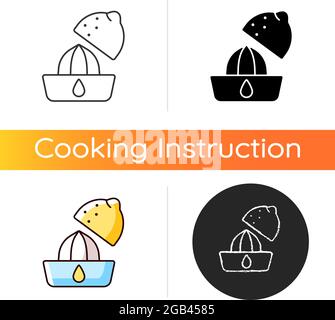 Lemon squeezer icon Black line art vector in black and white outline ...