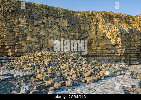 Beach Rockfall, dangerous spots on beaches with cliffs. Hazardous or ...