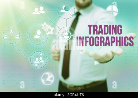 Hand writing sign Trading Infographics. Word Written on visual ...