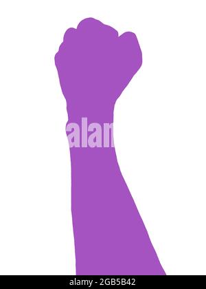 purple hand on white background, isolated, paint Stock Photo - Alamy
