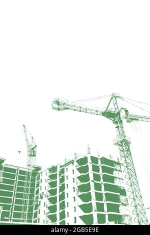 blue print of a multi-storey residential building under construction ...