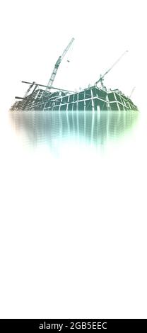 Multicolored print of a multi-storey residential building under ...