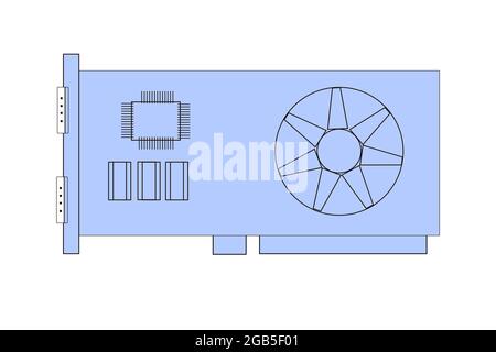 illustration of a black GPU on a white background Stock Photo - Alamy