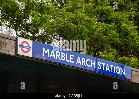 Marble Arch underground station, Oxford Street, London, England, U.K ...