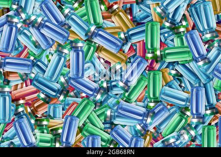 texture of multi-colored ampoules with drugs Stock Photo - Alamy