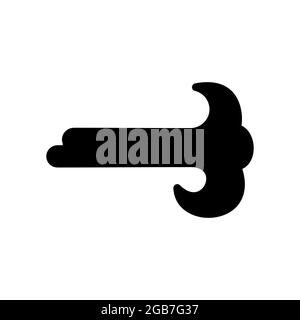 Blowing wind or windy vector glyph icon. Meteorology sign. Graph symbol ...