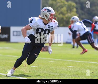 New England Patriots' Gunner Olszewski runs the ball during an NFL ...