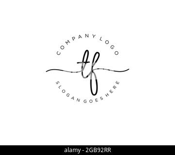 TF Feminine logo beauty monogram and elegant logo design, handwriting ...