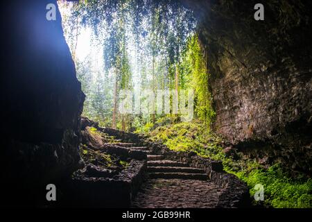 Cave system in the Virunga National Park, Rwanda, Africa Stock Photo ...