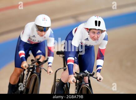 Great Britain's Kate Archibald (right) in the Women's Team Pursuit at ...