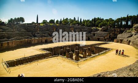 Detail of the arena or coliseum for Roman games within the city of ...