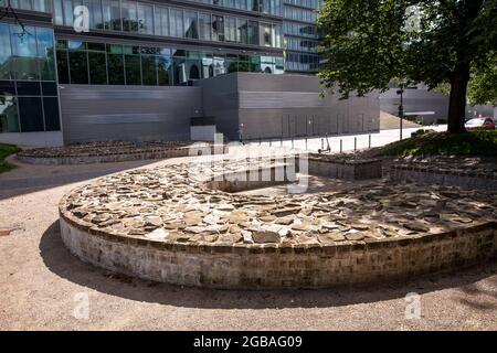 foundation wall of the east gate of the Late Roman fort Divitia in the ...