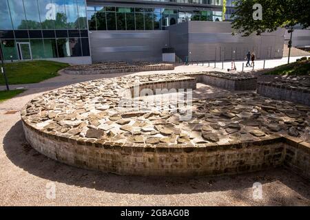 foundation wall of the east gate of the Late Roman fort Divitia in the ...