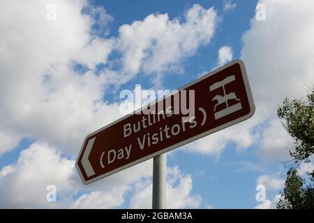 Sign for day visitors entrance Butlins, Bognor Regis, West Sussex ...