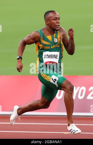 July 31, 2021: Akani Simbine during 100 meter for men at the Tokyo ...