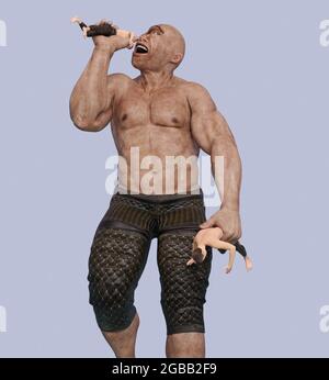 The cyclops Polyphemus eats two companions of Odysseus Stock Photo - Alamy