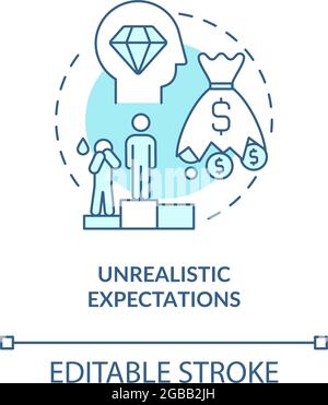 Unrealistic expectation concept icon Stock Vector Image & Art - Alamy