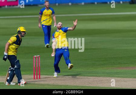 Ben Raine of Durham during the Vitality T20 Blast match between Durham ...