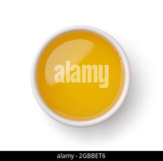 White ceramic bowl on yellow background Stock Photo - Alamy