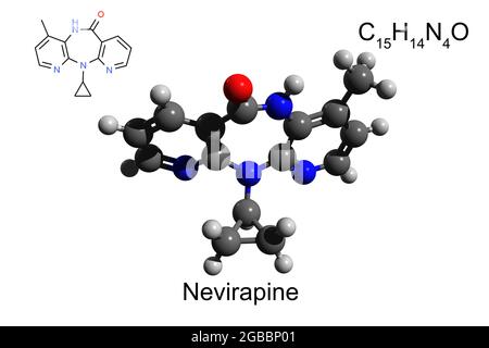 Nevirapine drug molecule Stock Photo - Alamy