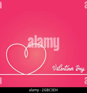 happy valentines day greeting card heart lovely vector illustration red ...