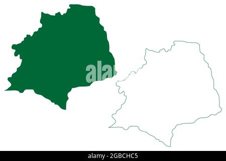 Nalgonda district (Telangana State, Republic of India) map vector ...