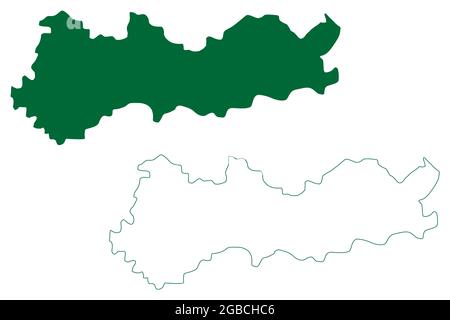 Nirmal district (Telangana State, Republic of India) map vector ...