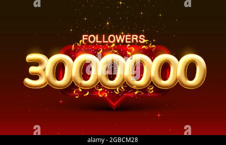 Thank you followers peoples, 3000k online social group, happy banner ...