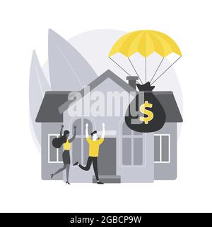 Mortgage relief program abstract concept vector illustration. Reduce or ...