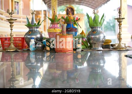 Ritual objects used in prayer at Jain Temple in Shravanabelagola ...
