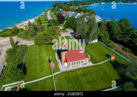 Little Traverse Bay Lighthouse in Harbor Springs Michigan Stock Photo ...