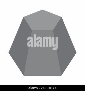 Truncated pentagonal pyramid icon isolated on white background Stock ...