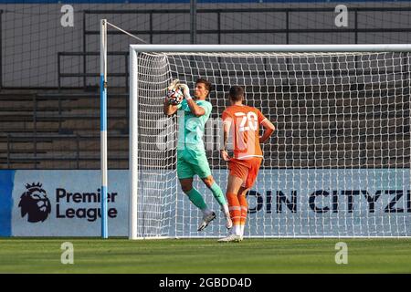 Stewart Moore of Blackpool makes a save Stock Photo - Alamy